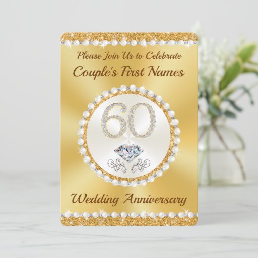 Gorgeous, 60th Wedding Anniversary Invitations | Zazzle