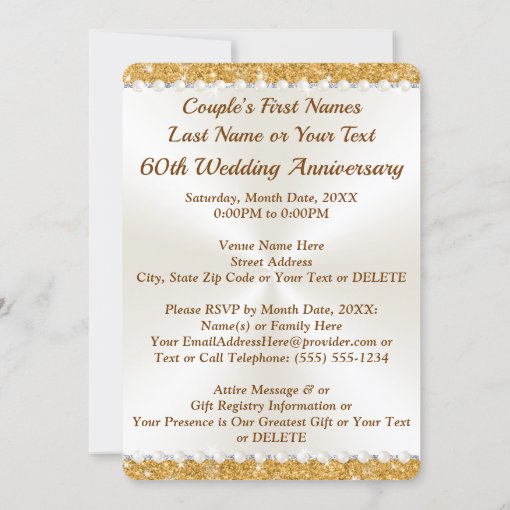 Gorgeous, 60th Wedding Anniversary Invitations | Zazzle
