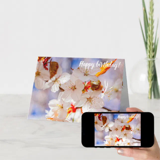 Gorgeous And Elegant Sakura Flowers In Springtime Card | Zazzle