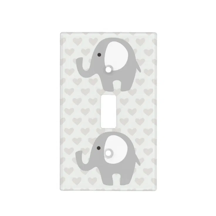 Gorgeous Baby Elephant in Neutral Gray Light Switch Cover | Zazzle