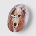 GORGEOUS COLLIE ROUND CLOCK | Zazzle
