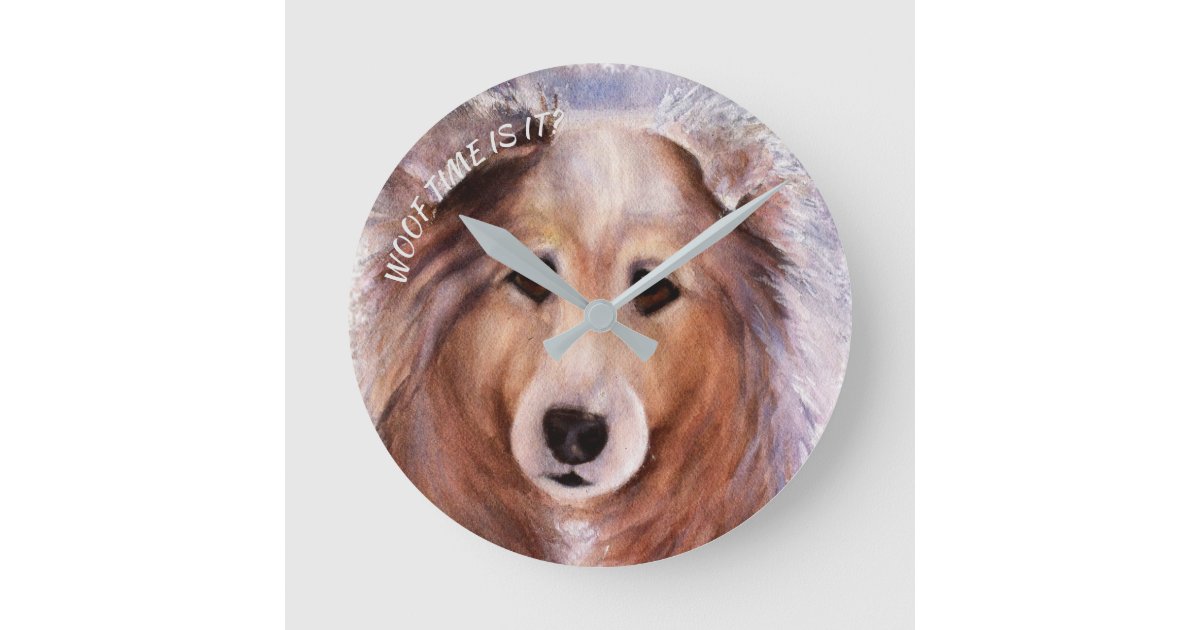 GORGEOUS COLLIE ROUND CLOCK | Zazzle