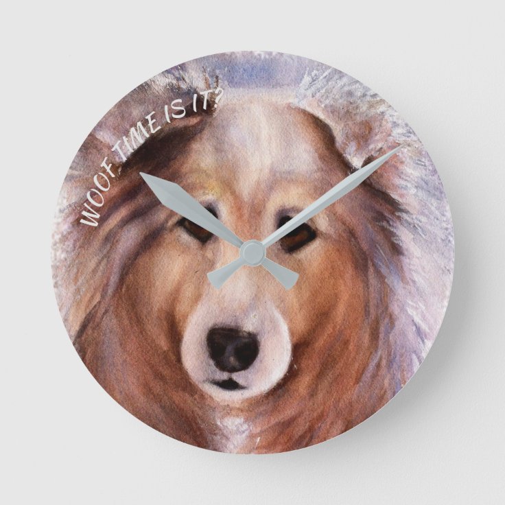 Gorgeous Collie Round Clock Zazzle