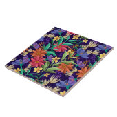Gorgeous Colorful Floral Ceramic Tile | Zazzle