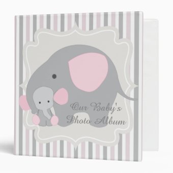 Gorgeous Custom Baby Pink Elephant Photo album Binder | Zazzle