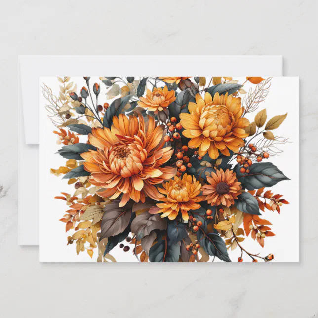 Gorgeous Fall Floral Invitation | Zazzle