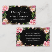 Gorgeous Floral Girly Graduation Students Calling Card | Zazzle