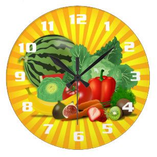 Vegetable Wall Clocks | Zazzle