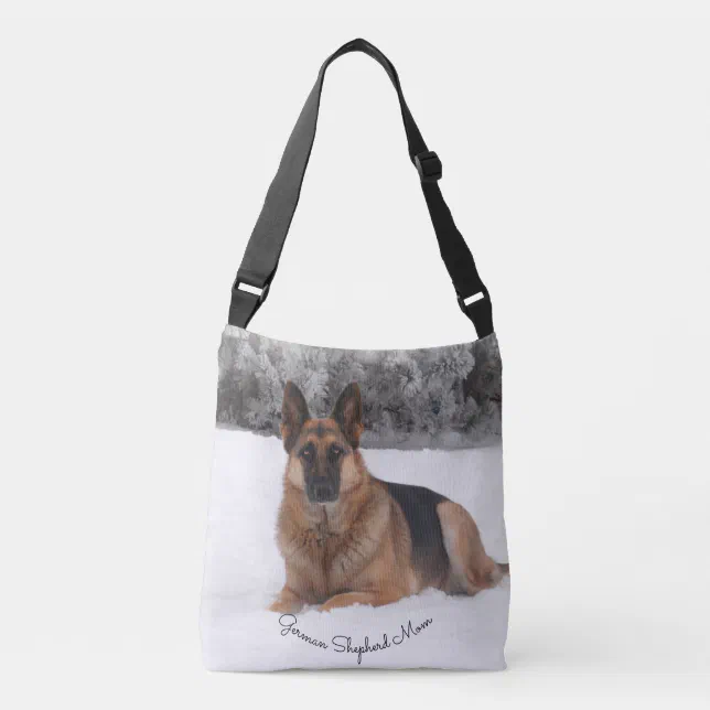 Gorgeous German Shepherd in the Snow Crossbody Bag | Zazzle