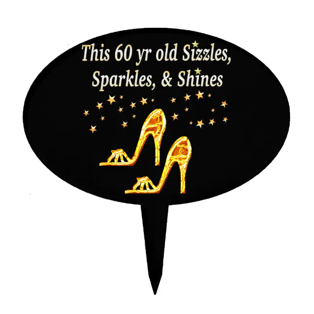 GORGEOUS GOLD 60TH BIRTHDAY CAKE TOPPER | Zazzle