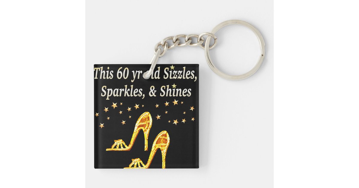 GORGEOUS GOLD 60TH BIRTHDAY KEYCHAIN | Zazzle