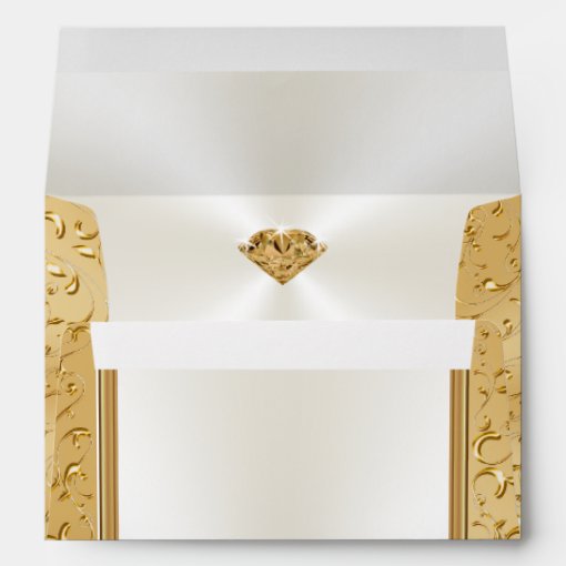 Gorgeous Gold and White Envelopes, Personalized Envelope | Zazzle