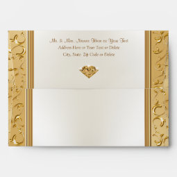 Gorgeous Gold and White Envelopes, Personalized Envelope | Zazzle