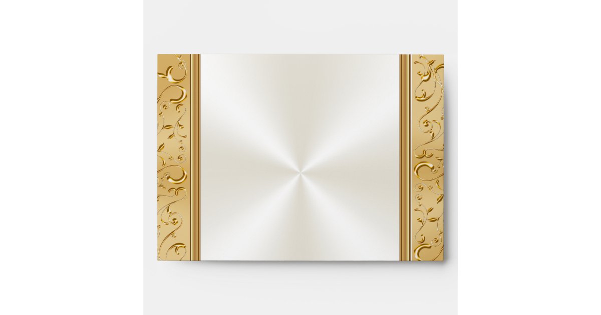 Gorgeous Gold and White Envelopes, Personalized Envelope | Zazzle