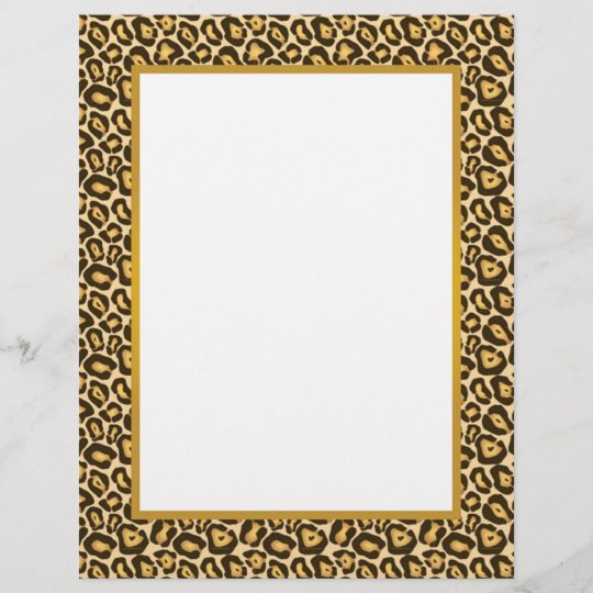 Gorgeous Leopard Print Border Stationery - Gold | Zazzle.com