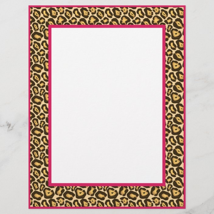 Gorgeous Leopard Print Border Stationery - Pink | Zazzle.com