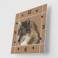 Gorgeous Low Poly Wolf Clock | Zazzle