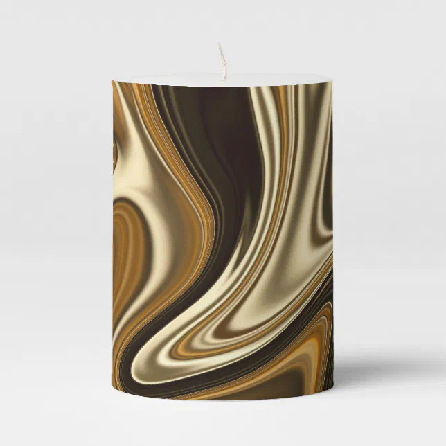 Gorgeous Marble Style - Warm brown Pillar Candle | Zazzle