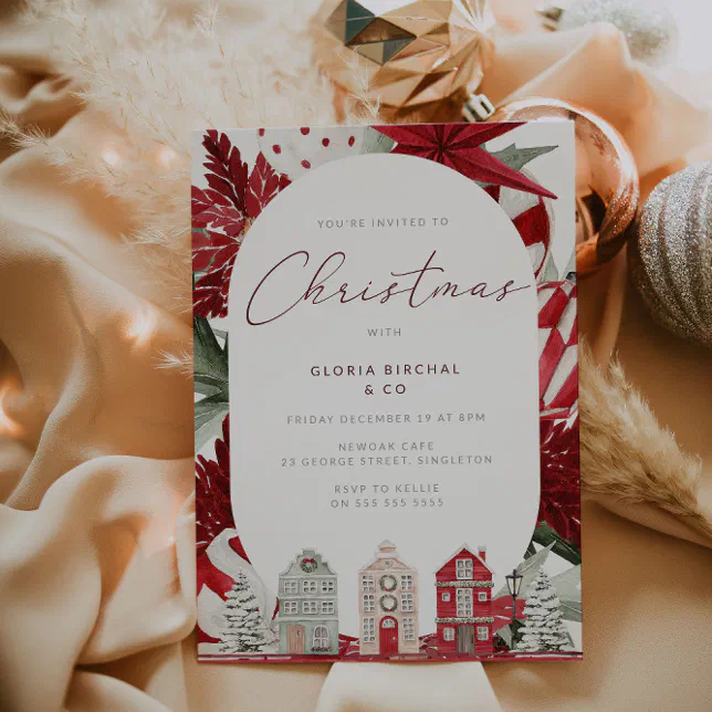 Gorgeous Modern Christmas Celebration Party Invitation | Zazzle