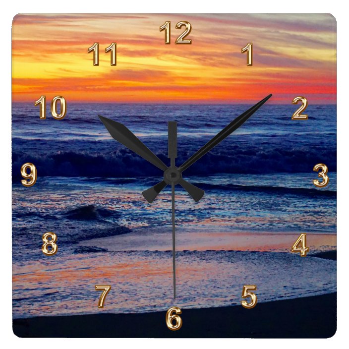 Gorgeous Night Sunset Beach CLOCKS or YOUR PHOTO | Zazzle.com