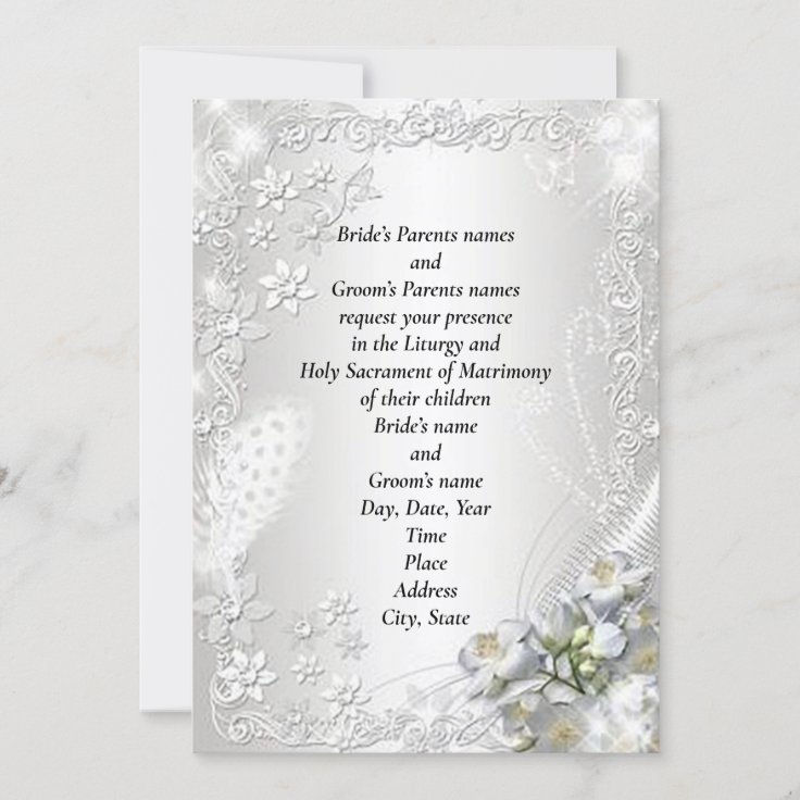 Gorgeous Ornate Semi-Gloss Wedding Invitation | Zazzle