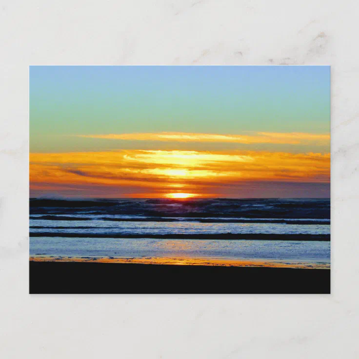 Gorgeous Pacific beach sunset photo Postcard | Zazzle