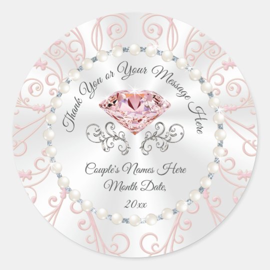 Gorgeous Pearls and Blush Pink Diamond Stickers | Zazzle.com