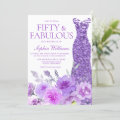 Gorgeous Purple Lavender Floral 50th Birthday Invitation | Zazzle