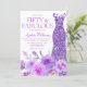 Gorgeous Purple Lavender Floral 50th Birthday Invitation | Zazzle