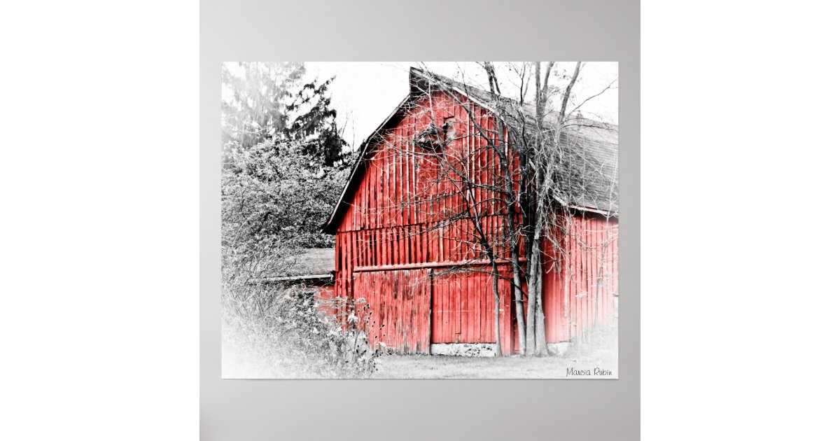 Gorgeous Red Barn Poster | Zazzle