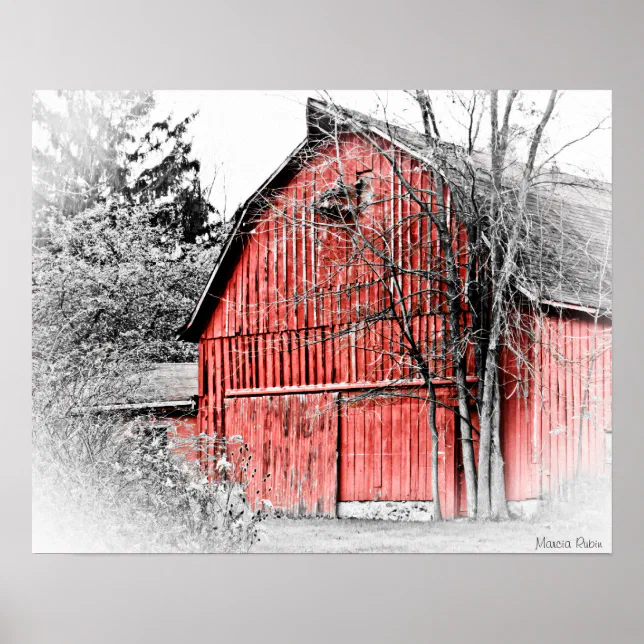 Gorgeous Red Barn Poster | Zazzle