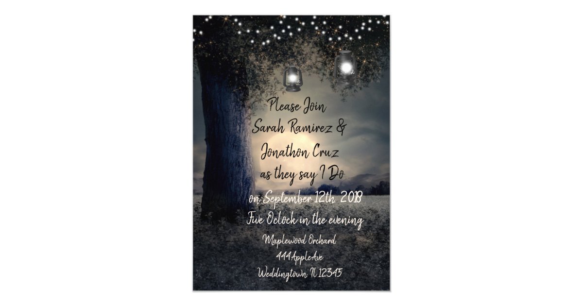 Gorgeous Romantic Lantern Lit Tree Wedding Invitation | Zazzle.com