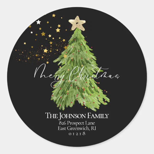 Gorgeous Script Christmas Return Address Labels | Zazzle