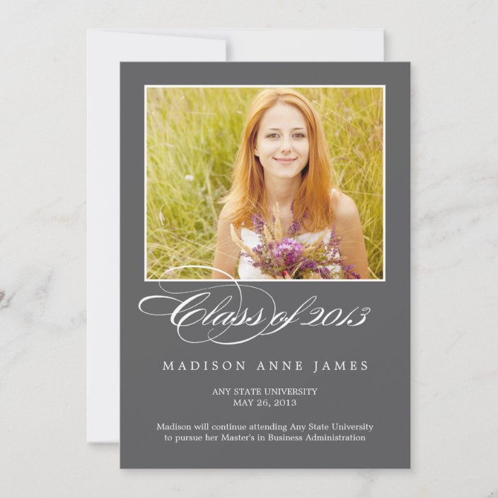 Gorgeous Script Graduation Invitation Announcement | Zazzle.com