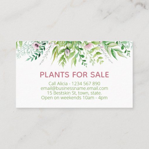 Gorgeous Spring Bouquet Homegrown Plant Nursery Business Card | Zazzle