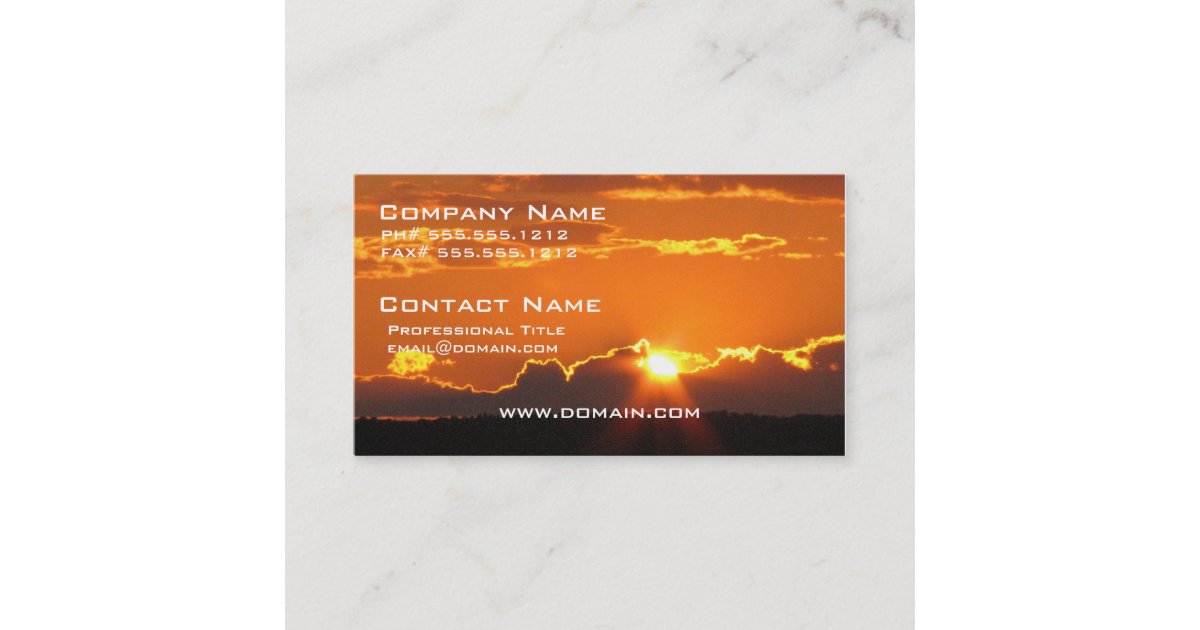 Gorgeous Sunset Business Card | Zazzle