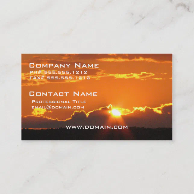 Gorgeous Sunset Business Card | Zazzle