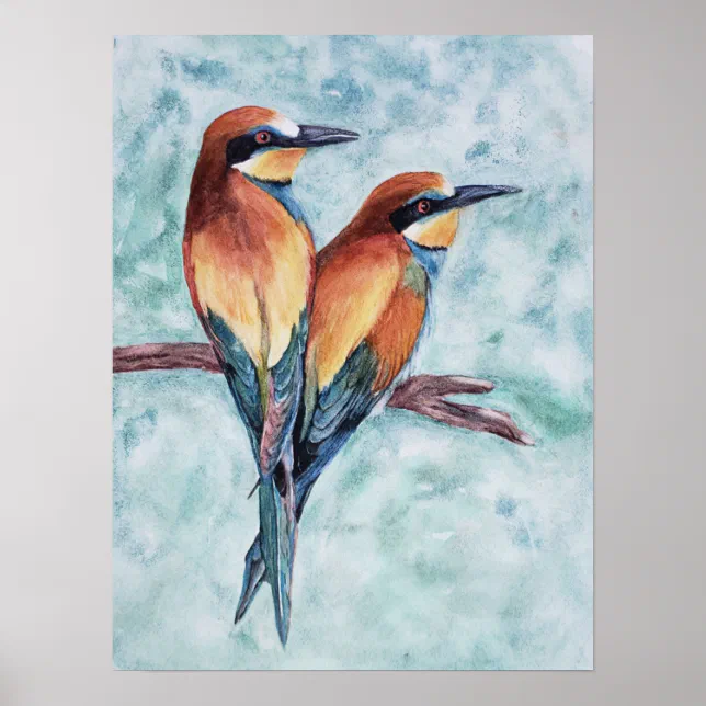 Gorgeous Tropical Birds Poster | Zazzle