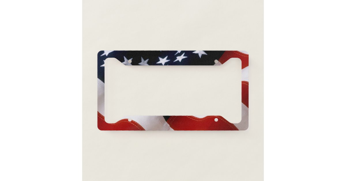 Gorgeous USA Flag License Plate Frame | Zazzle