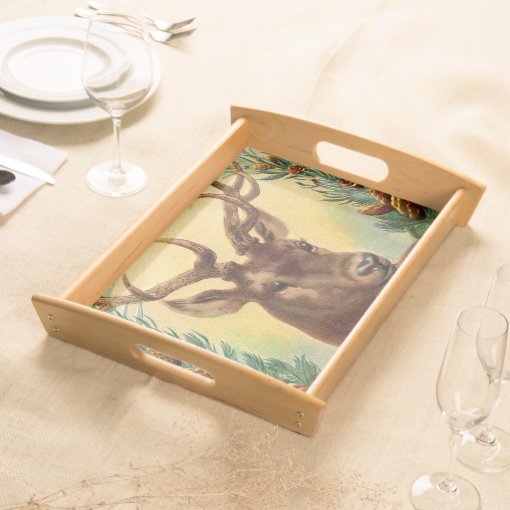 Gorgeous Vintage and Rustic Deer Serving Tray | Zazzle