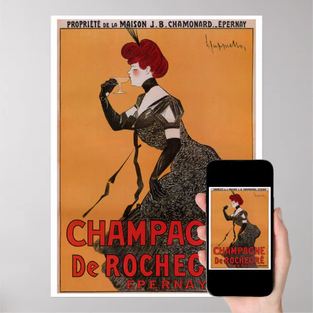 Gorgeous vintage art nouveau French champagne ad Poster | Zazzle