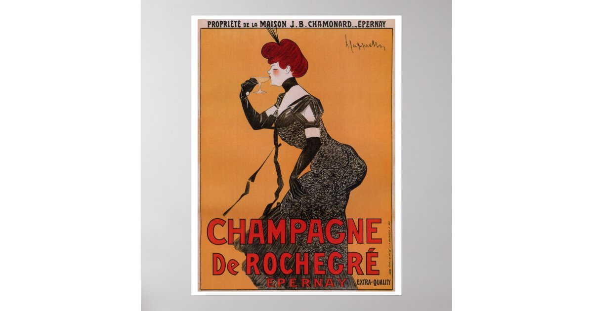Gorgeous vintage art nouveau French champagne ad Poster | Zazzle