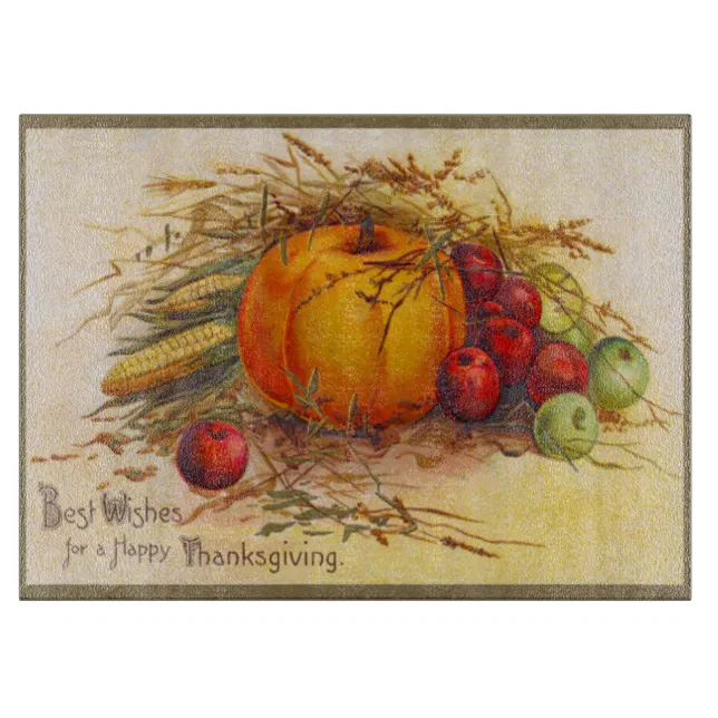 Gorgeous Vintage Harvest and Happy Thanksgiving Cutting Board | Zazzle