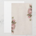 Gorgeous Vintage Pink Rose Stationery | Zazzle