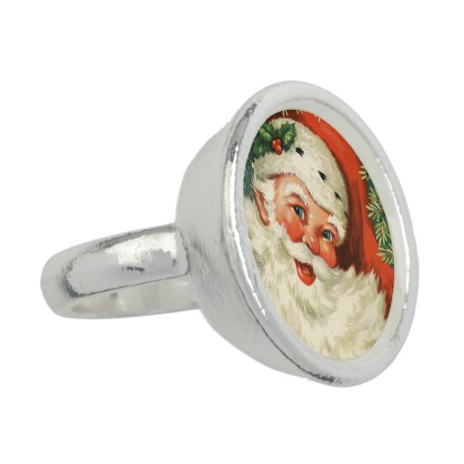 Gorgeous Vintage Santa Claus Image Ring | Zazzle