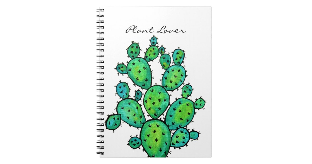 Gorgeous Watercolor Prickly Cactus Notebook | Zazzle