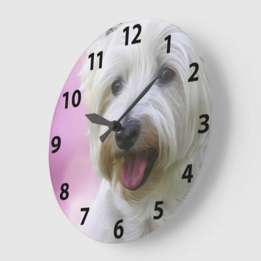 Gorgeous Westie Face Large Clock | Zazzle