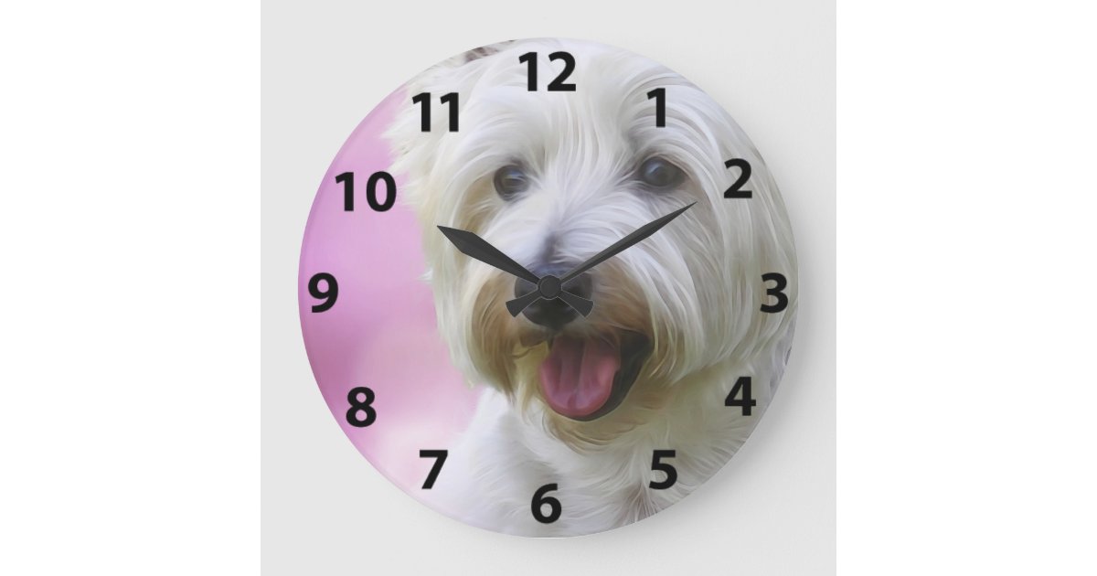Gorgeous Westie Face Large Clock | Zazzle