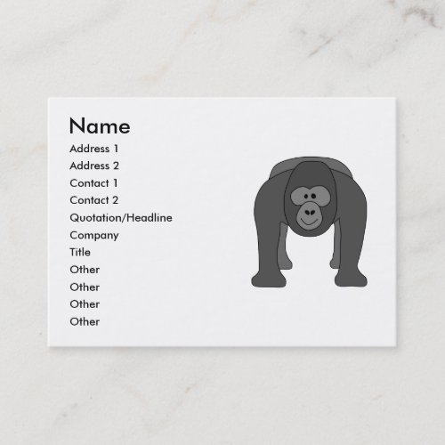 Gorilla Cartoon Business Cards