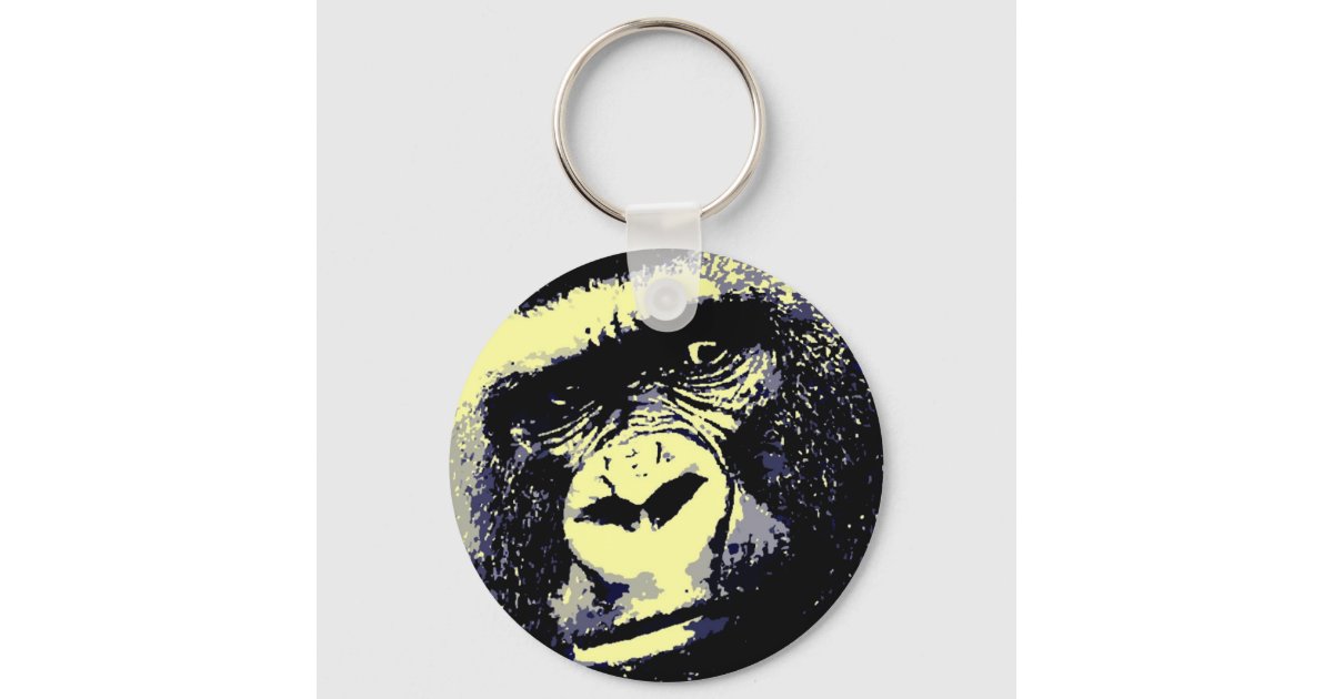 Gorilla Portrait Keychain | Zazzle